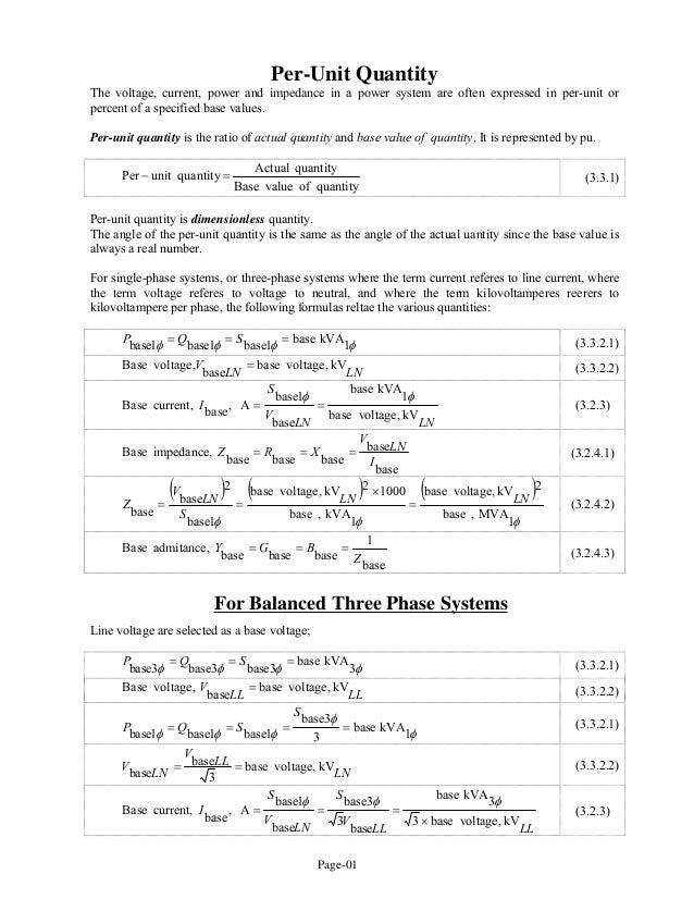 Per unit calculation