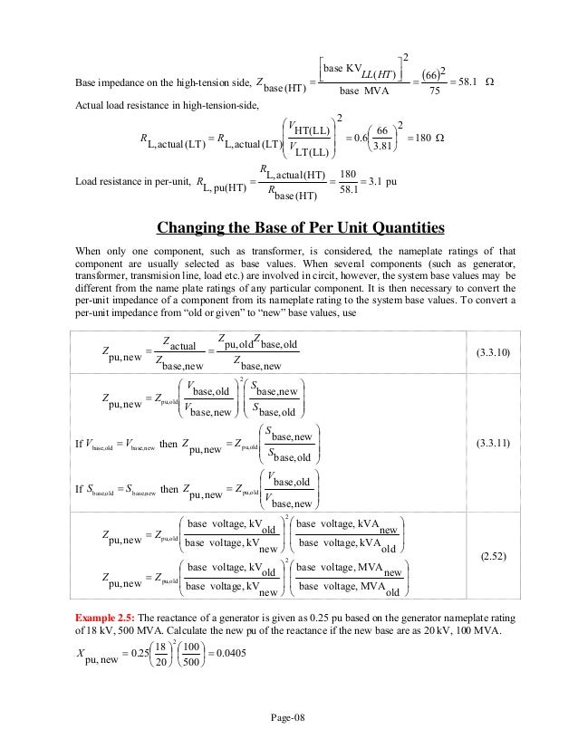Per unit calculation