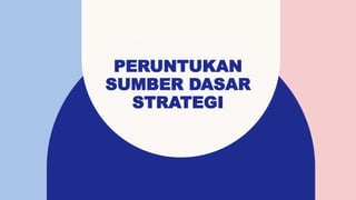 PERUNTUKAN SUMBER DASAR STRATEGI DALAM PENDIDIKAN | PPTX