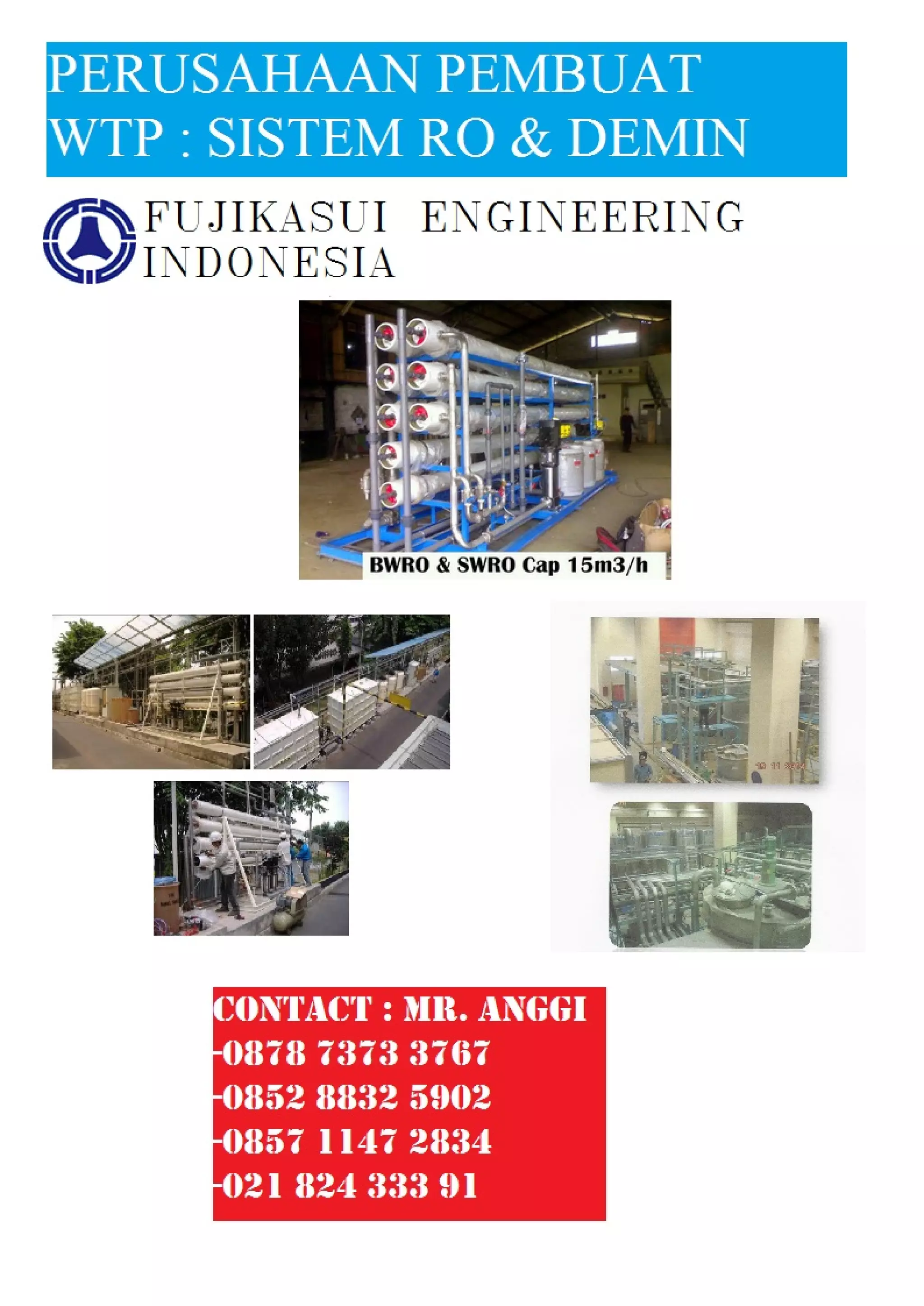 Perusahaan pembuat WTP : RO DEMIN MIXBED SEAWATER DESALINATION | PDF