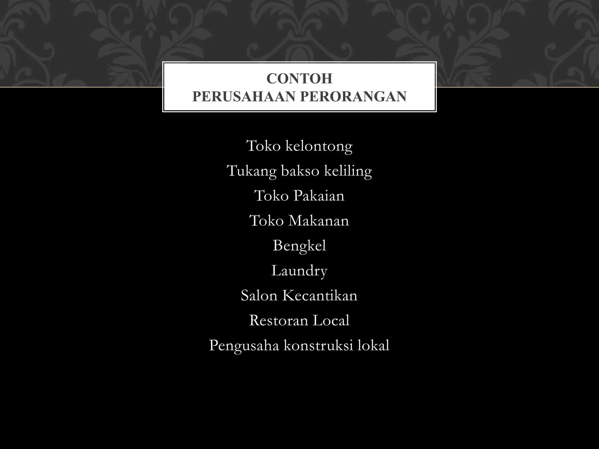 Perusahaan perorangan (PO) | PPT