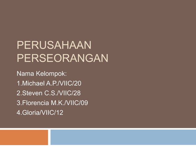 Perusahaan perseorangan | PPT