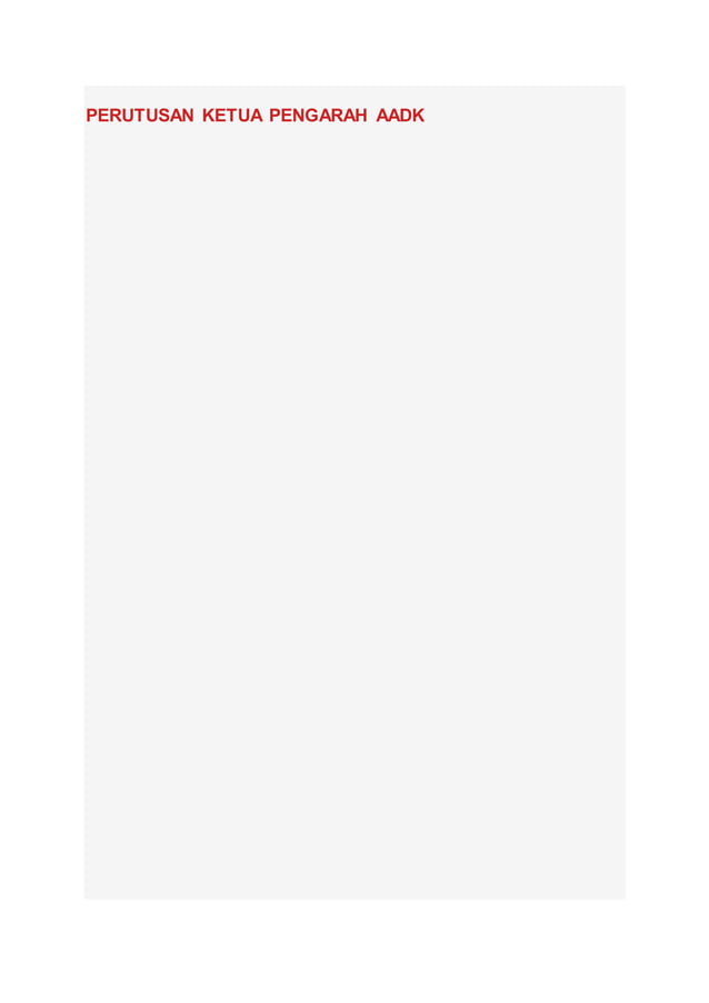 Perutusan ketua pengarah aadk | PDF