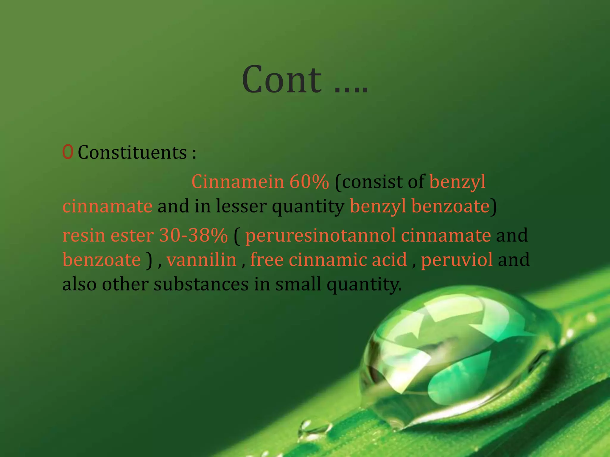 Peruvian balsam | PPTX