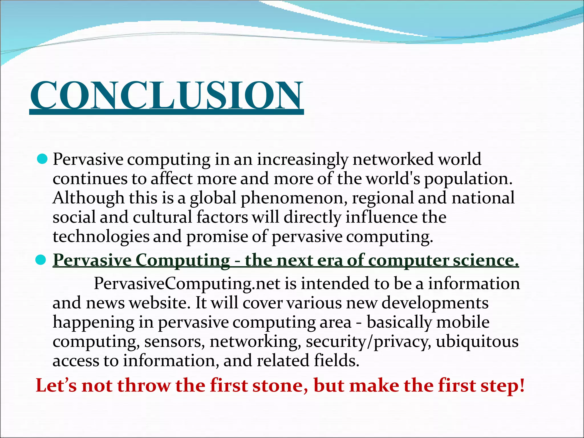 Pervasive computing.pptx | Computing | Technology & Computing