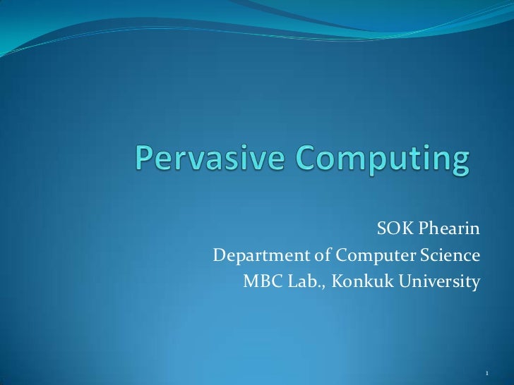 Pervasive Computing And Its Security Issues