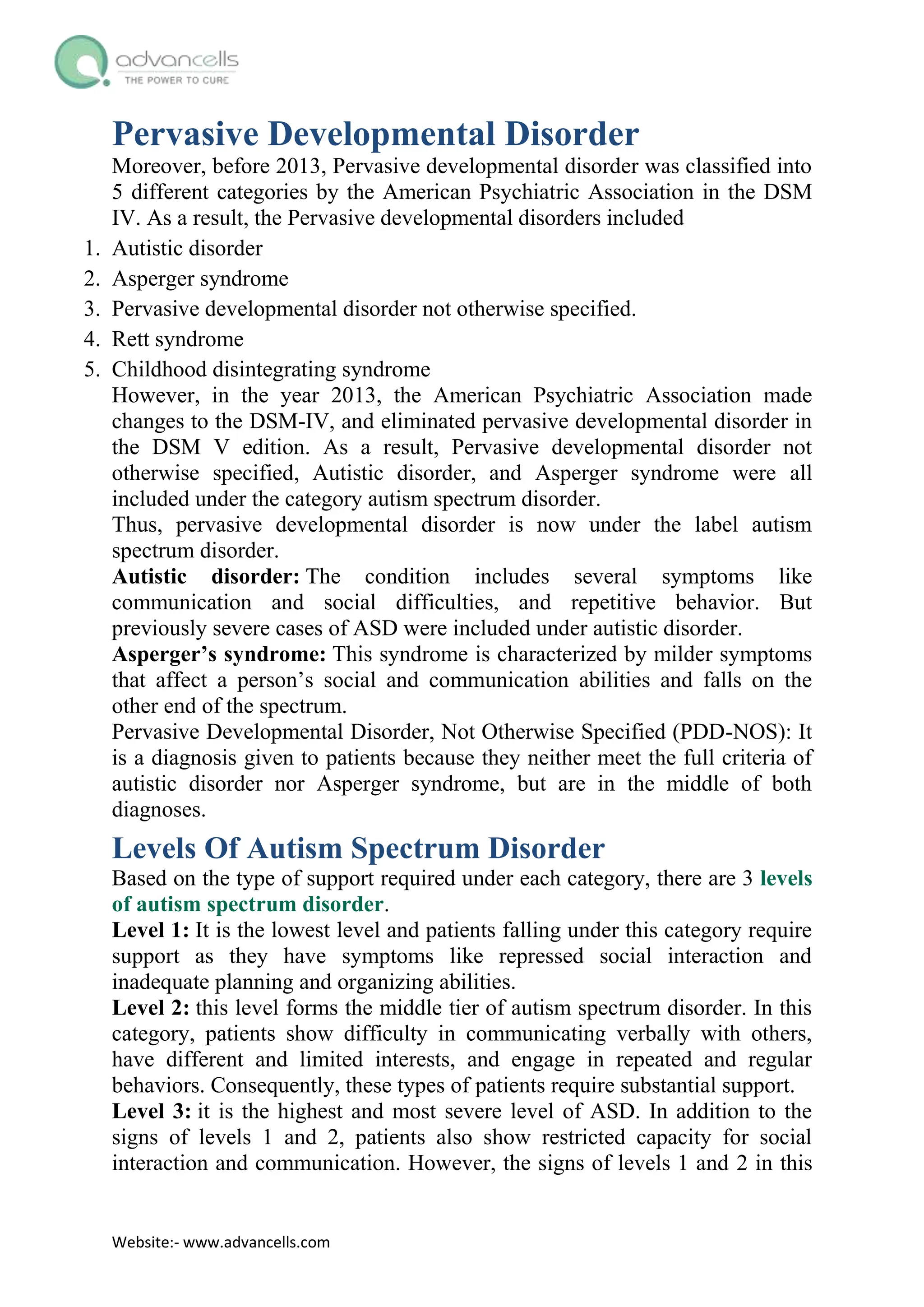 Pervasive Developmental Disorder: causes, symptoms & treatment | PDF