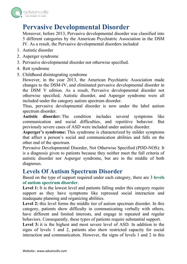 Pervasive Developmental Disorder: causes, symptoms & treatment | PDF
