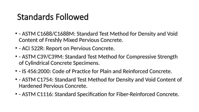 pervious concrete mix design with fibres | PPTX | Civil Engineering ...