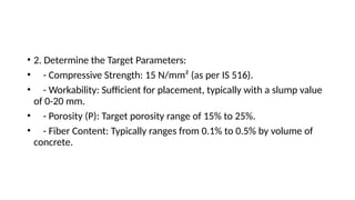 pervious concrete mix design with fibres | PPTX | Civil Engineering ...