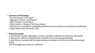 pervious concrete design mix example with fibres | PPT