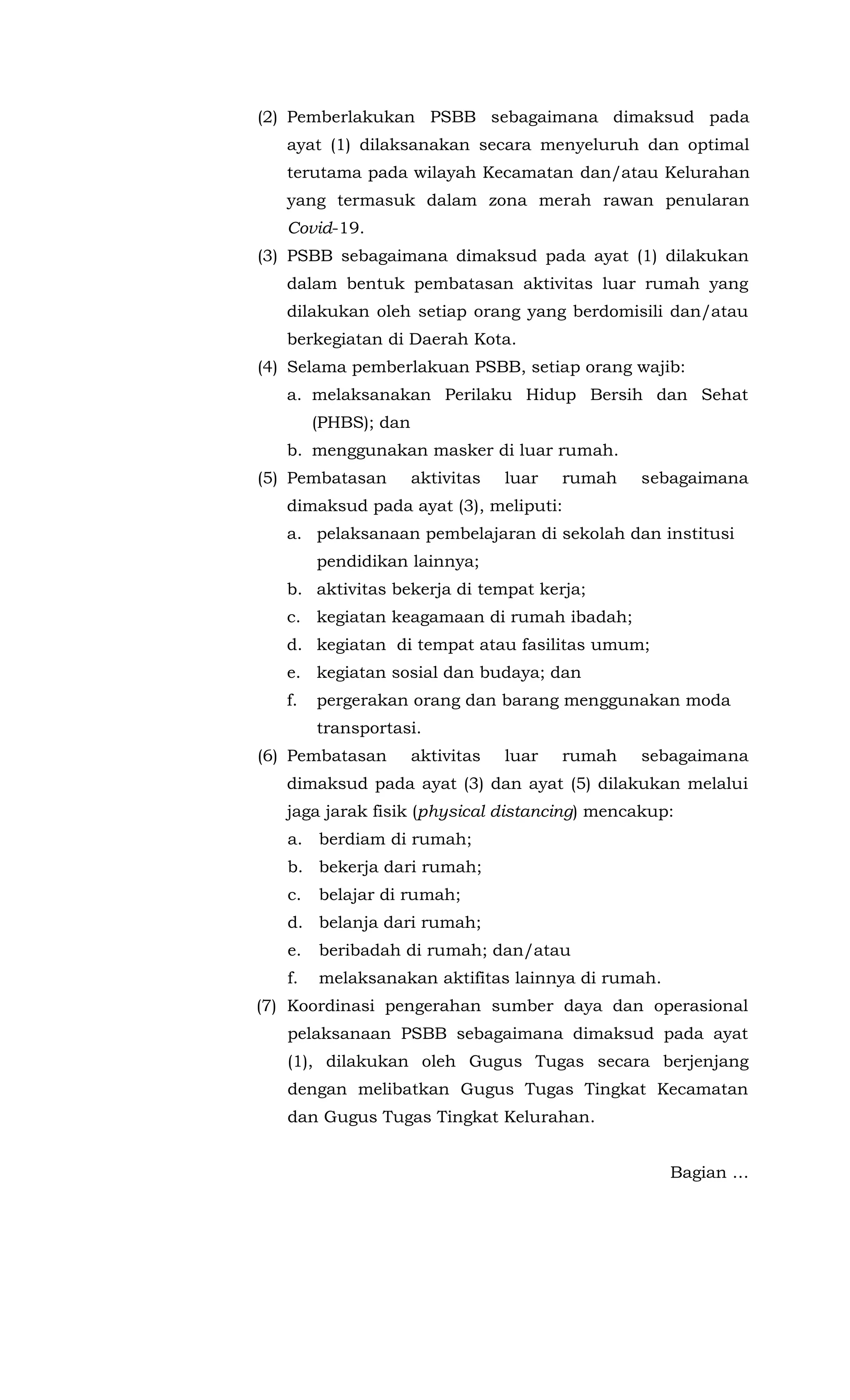 Perwal Bandung tentang PSBB | PDF