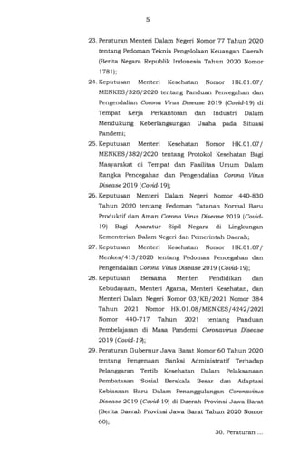 Perwal 96 2021 ttg perubahan ke 4 ppkm lvl 3 | PDF