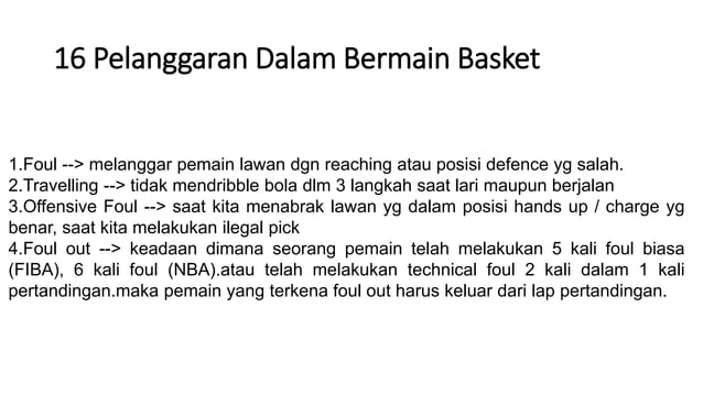 Powerpoint Perwasitan dalam permainan bola basket | PPTX