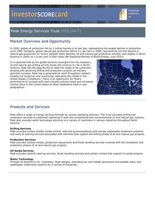Peak Energy Services v1 | PDF