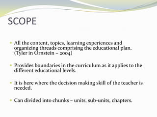 Dimensions and Principles of Curriculum Design | PPTX