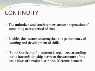 Dimensions and Principles of Curriculum Design | PPTX
