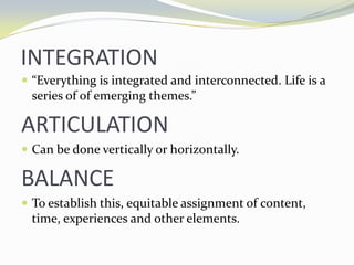 Dimensions and Principles of Curriculum Design | PPTX