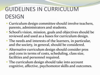 Dimensions and Principles of Curriculum Design | PPTX