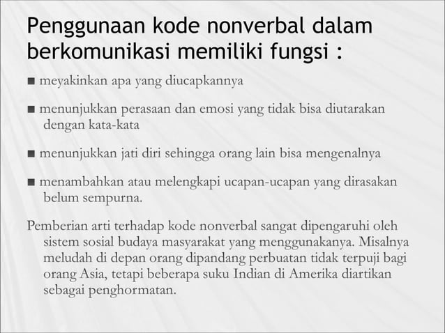 Pesan (kode verbal dan nonverbal) | PPT