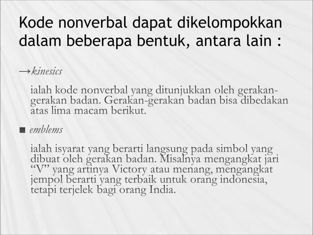Pesan (kode verbal dan nonverbal) | PPT