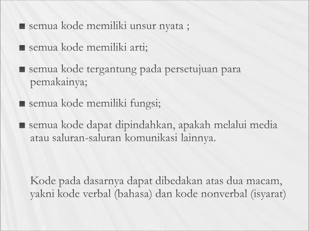 Pesan (kode verbal dan nonverbal) | PPT