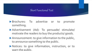 Short Functional Text | PPT