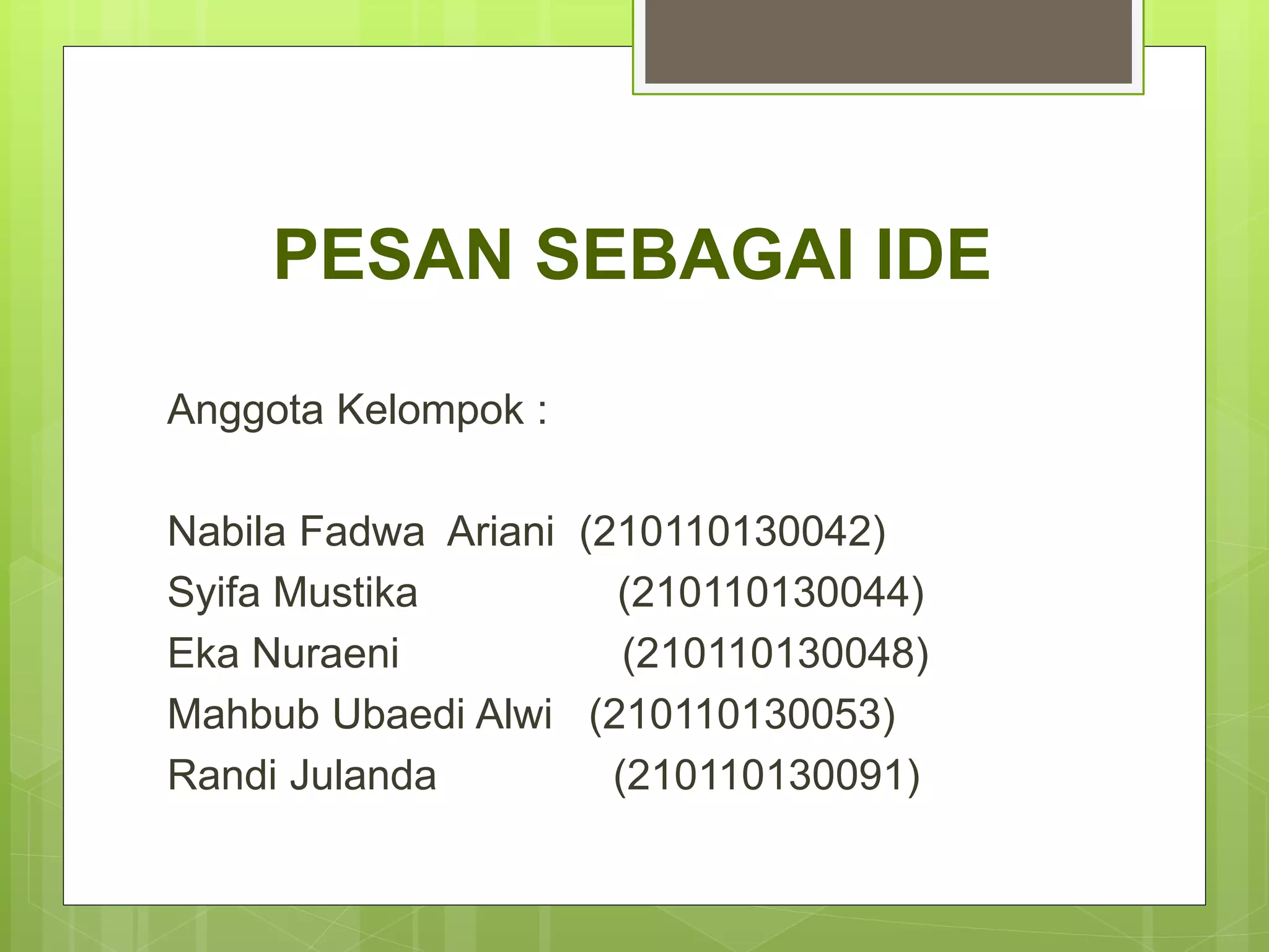 Pesan sebagai ide ppt | PPTX
