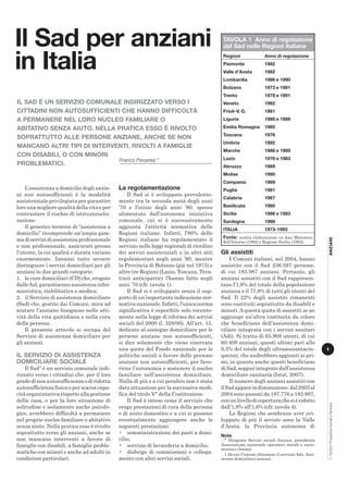 L'assistenza domiciliare comunale (SAD) per anziani in Italia | PDF