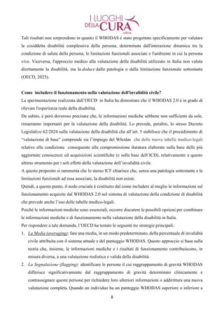 Il WHODAS 2.0: il nuovo strumento per la valutazione della disabilità | PDF