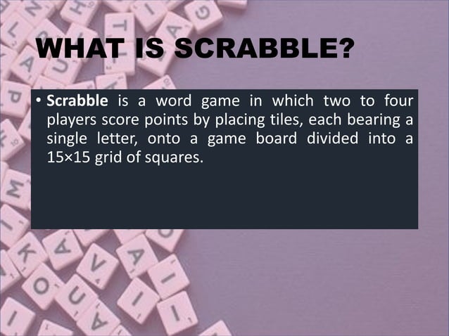 Unit 3 Scrabble Grade 8 P.E. | PPTX | Board Games and Puzzles | Games ...