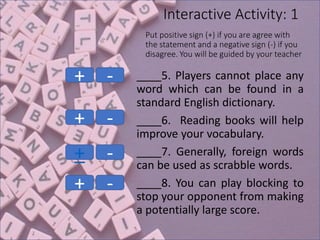 Unit 3 Scrabble Grade 8 P.E. | PPTX