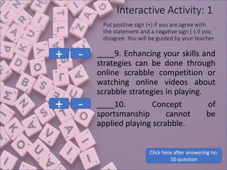 Unit 3 Scrabble Grade 8 P.E. | PPTX