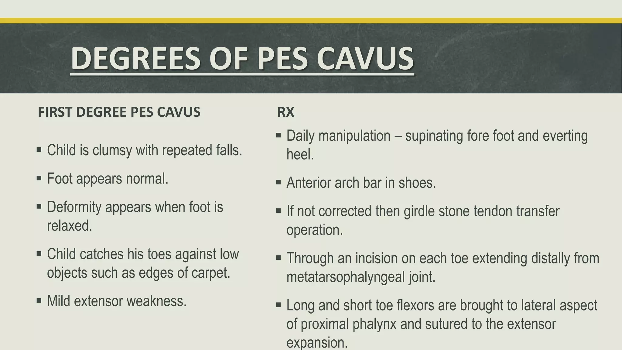 Pes cavus (High ArchFoot) - PHYSIO | PPTX