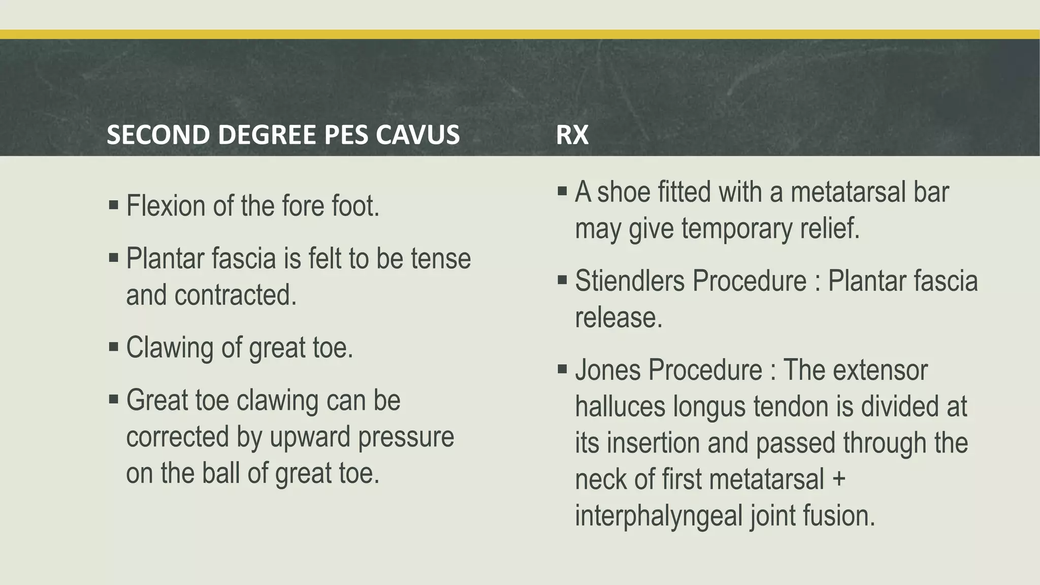Pes cavus (High ArchFoot) - PHYSIO | PPTX