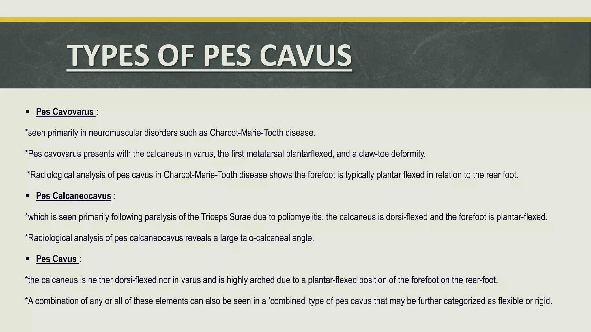 Pes cavus (High ArchFoot) - PHYSIO | PPTX