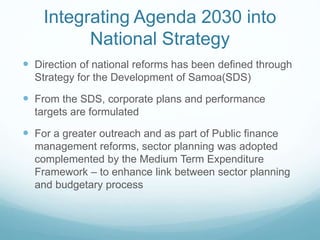 Integrating the 2030 Agenda and other Global Frameworks into National ...