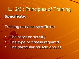 PE SG Principles of Training | PPT