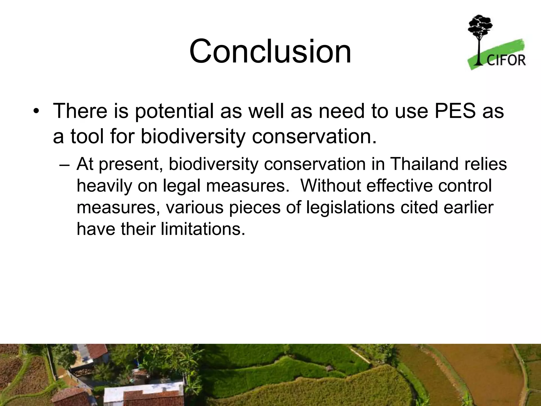 Legal and Policy Framework for Payment for Ecosystem Services (PES) in ...