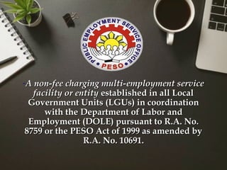 PESLA power point presentation for Pre- employment | PPT