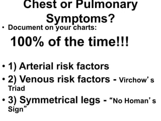 Pulmonary Embolism Slide from Emergency Medicine Institute Case Study ...
