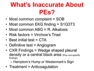 Pulmonary Embolism Slide from Emergency Medicine Institute Case Study ...