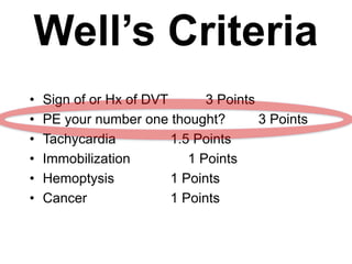 Pulmonary Embolism Slide from Emergency Medicine Institute Case Study ...