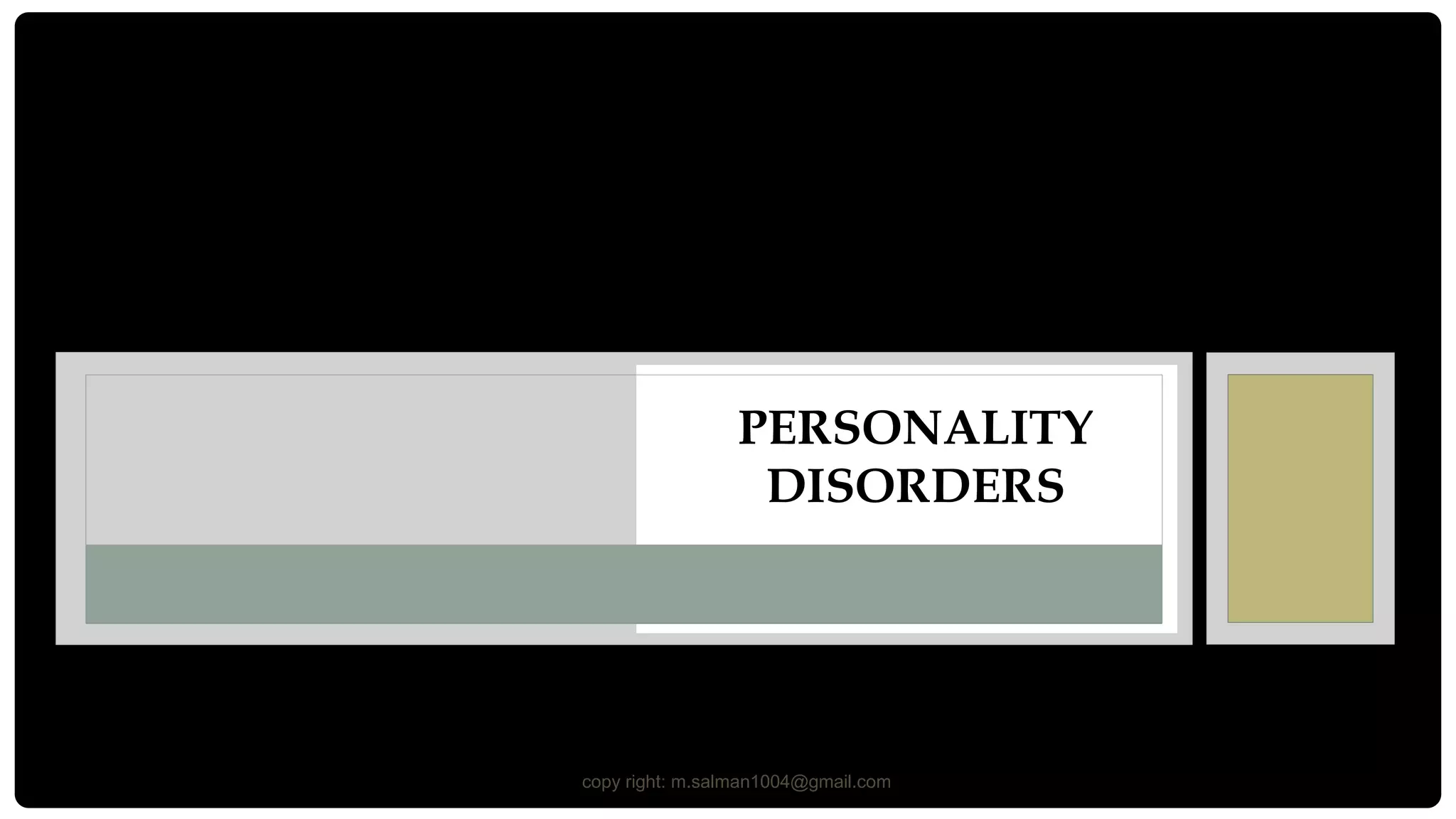 Personality disorders | PPT