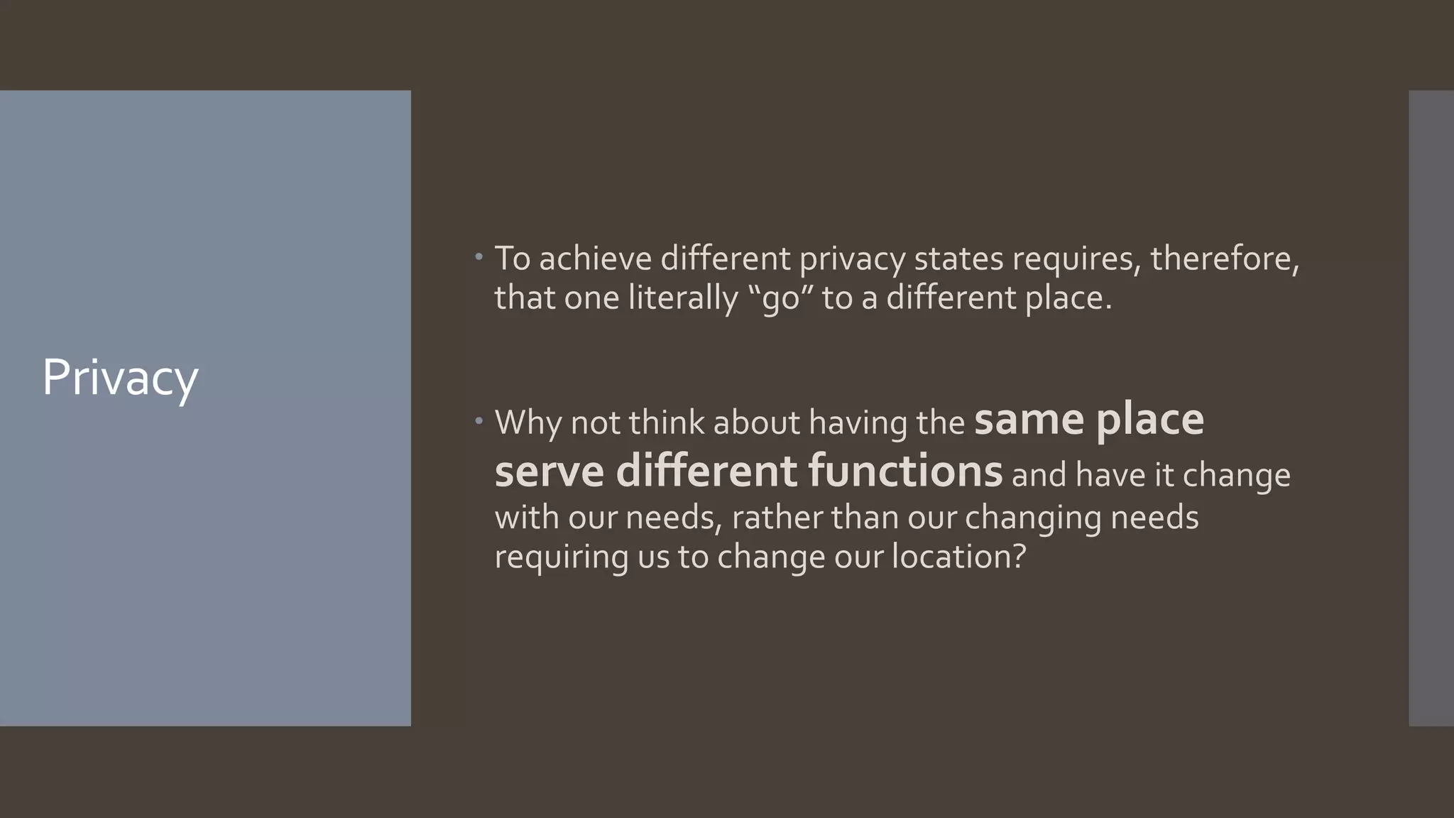 Pesonal space , territory ,crowding ,privacy and psychology of space ...