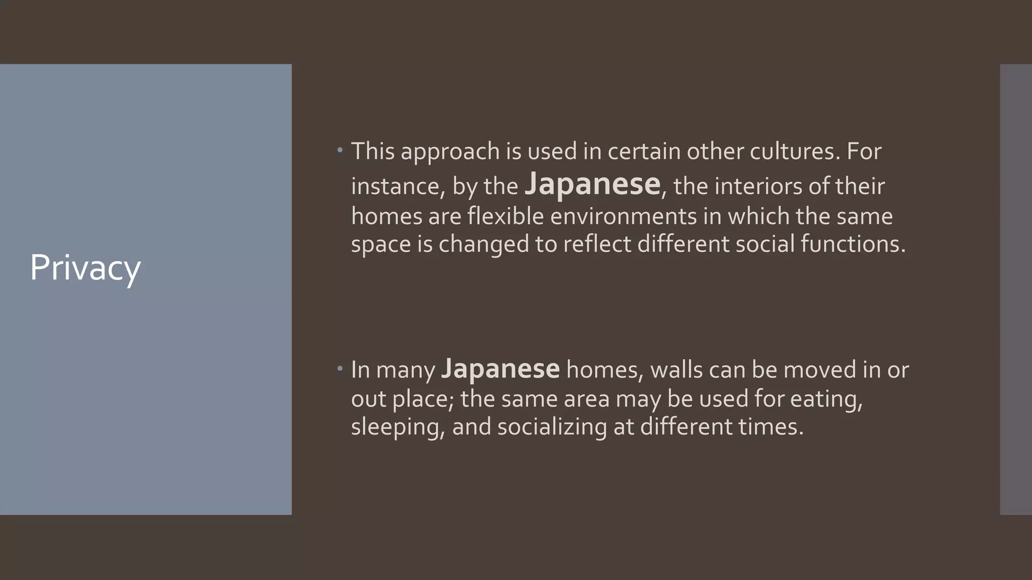 Pesonal space , territory ,crowding ,privacy and psychology of space ...