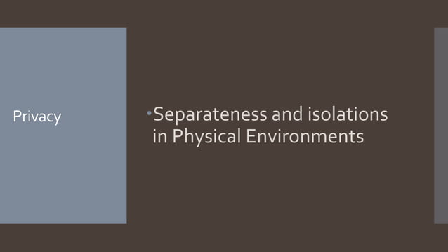 Pesonal space , territory ,crowding ,privacy and psychology of space ...