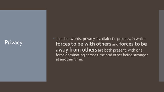 Pesonal space , territory ,crowding ,privacy and psychology of space ...