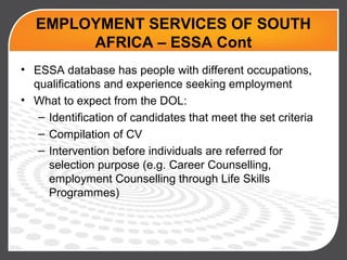 PUBLIC EMPLOYMENT SERVICES | PPT