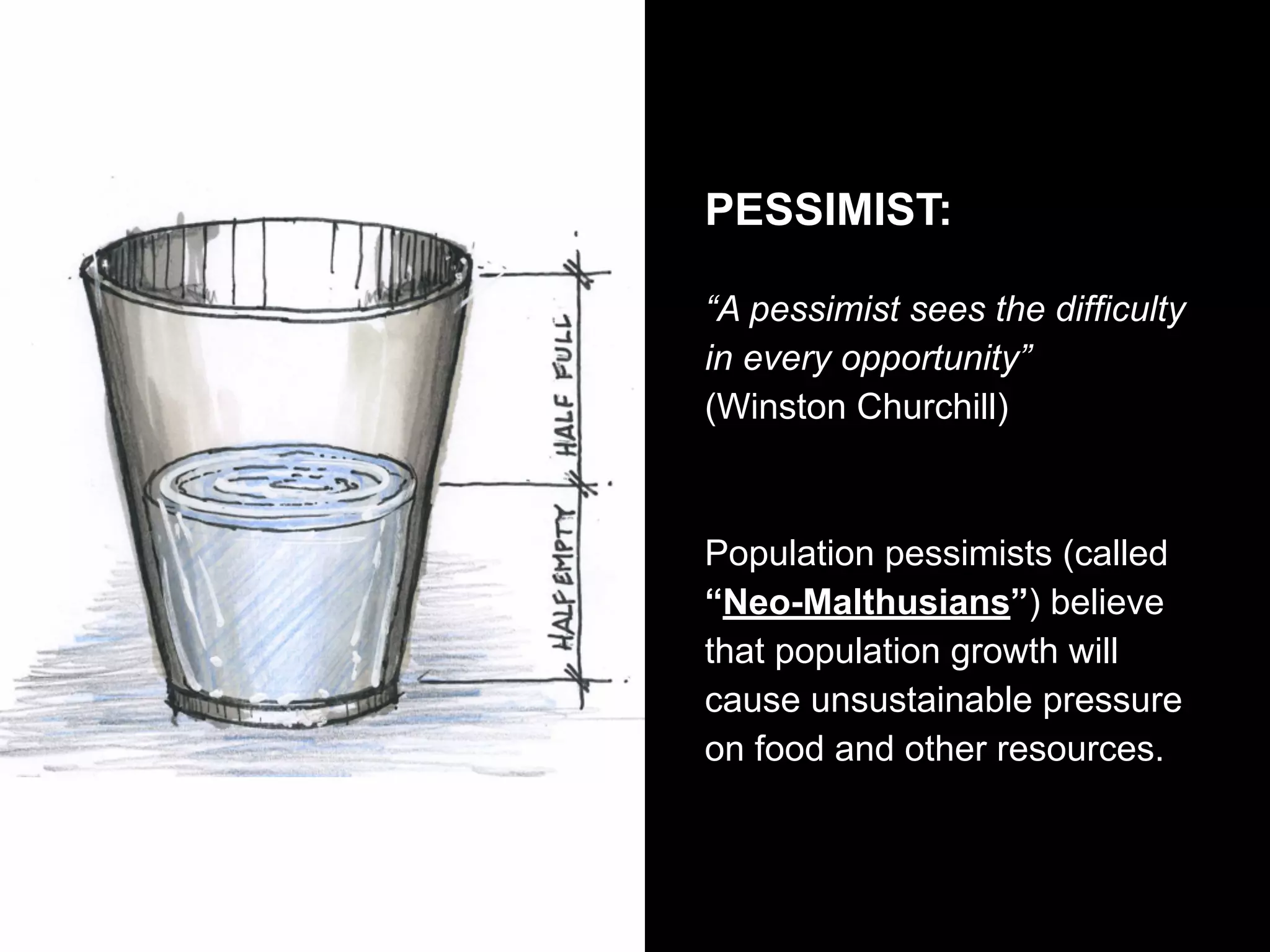 Year 7 Geography - Pessimist vs Optimistic Views of Population | PDF